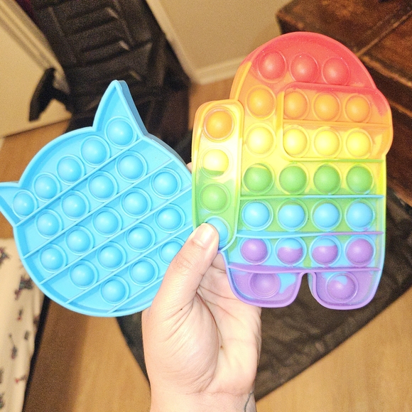 Toys | Rainbow And Blue Pop It Fidget Toy Set | Poshmark